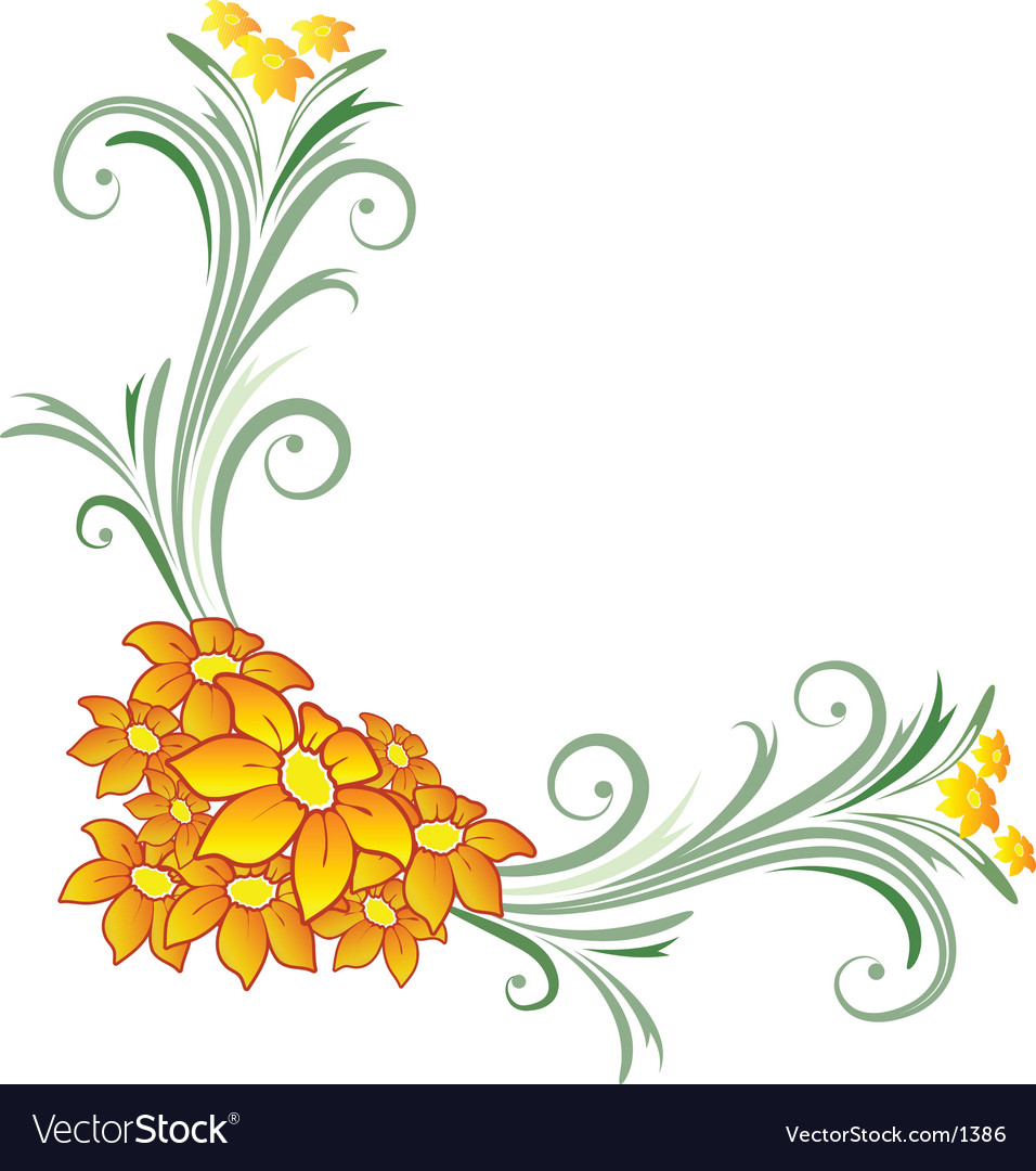 Floral corner Royalty Free Vector Image - VectorStock