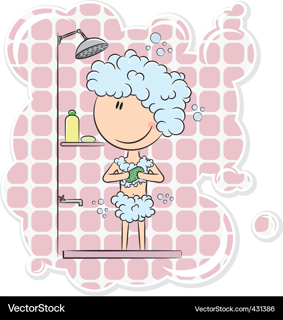 Girl in the shower Royalty Free Vector Image - VectorStock