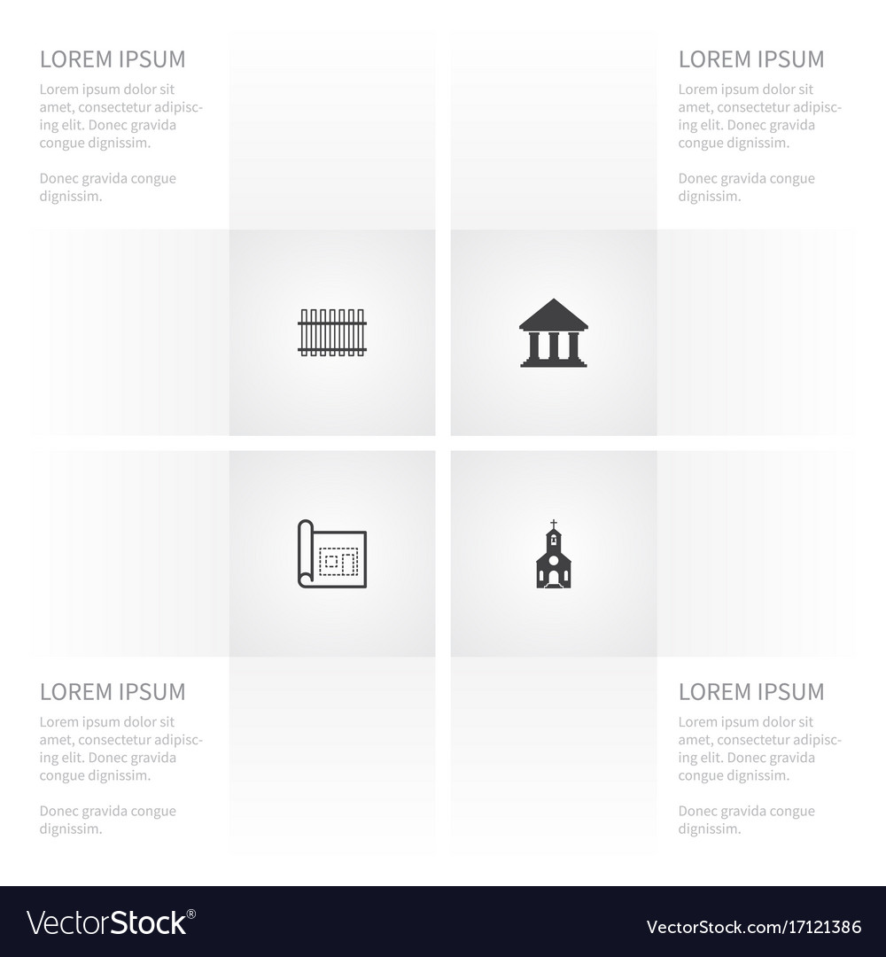 Icon construction set architectural library Vector Image