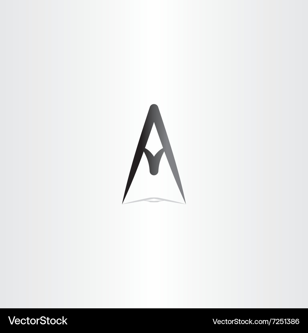 Letter a logo sign icon black design Royalty Free Vector