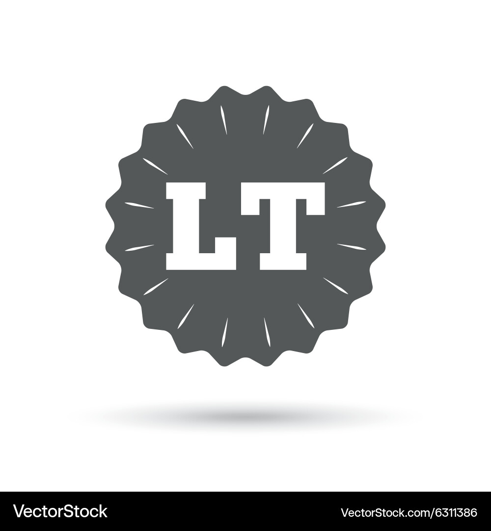 Lithuanian language sign icon lt translation Vector Image