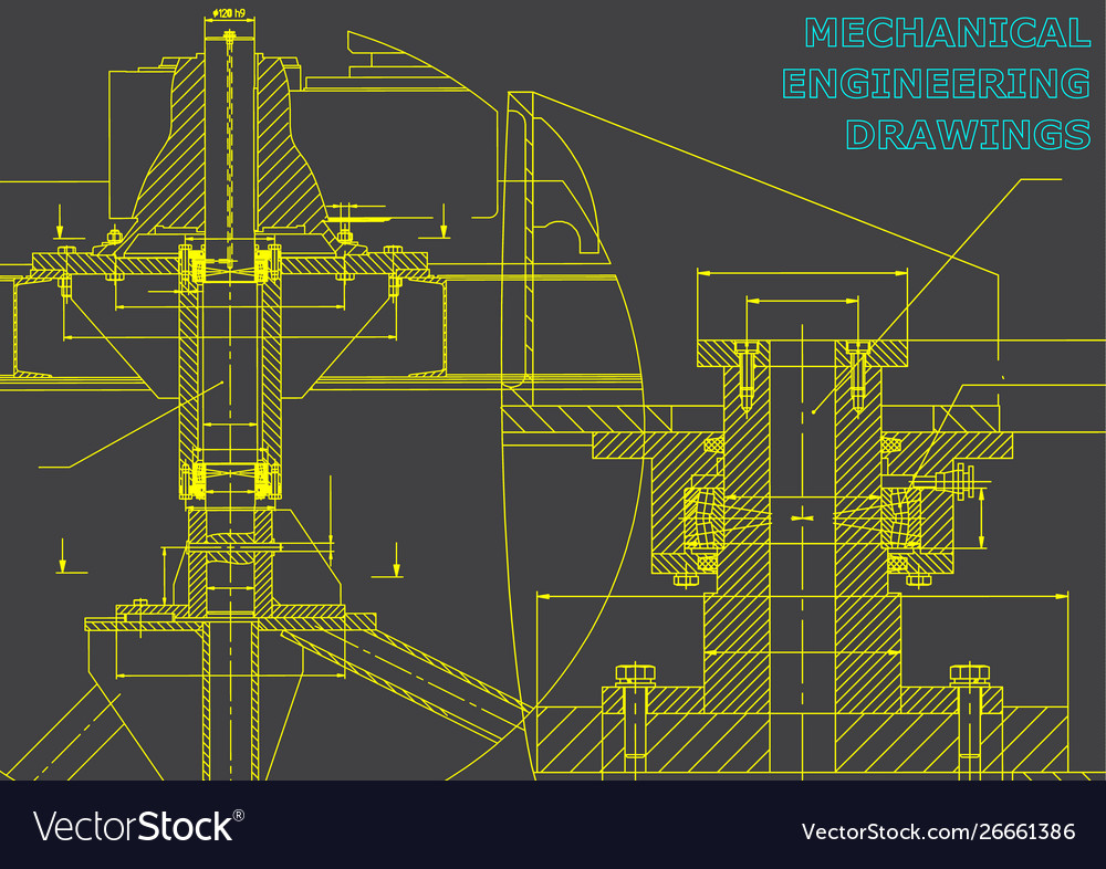 Mechanical engineering technical backgrounds Vector Image