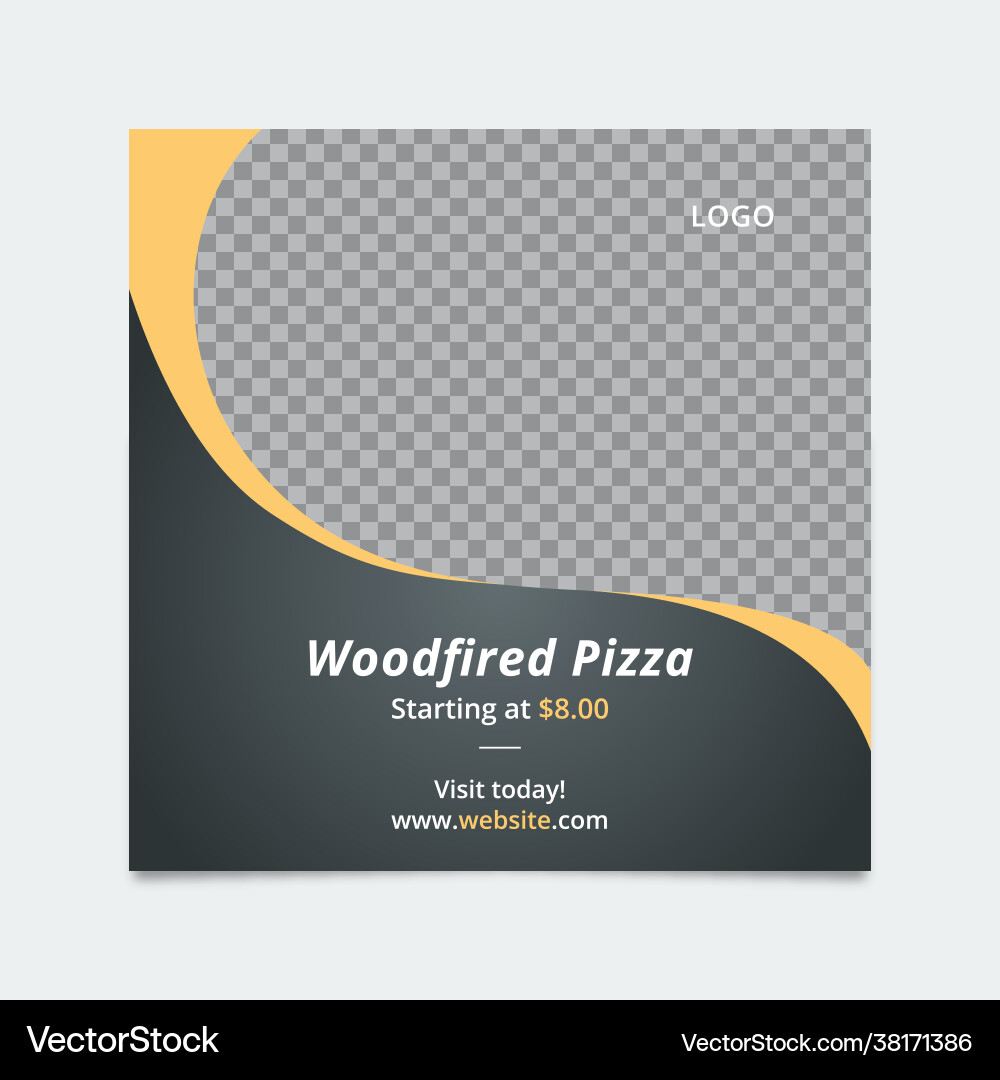 Pizza food facebook post banner Royalty Free Vector Image