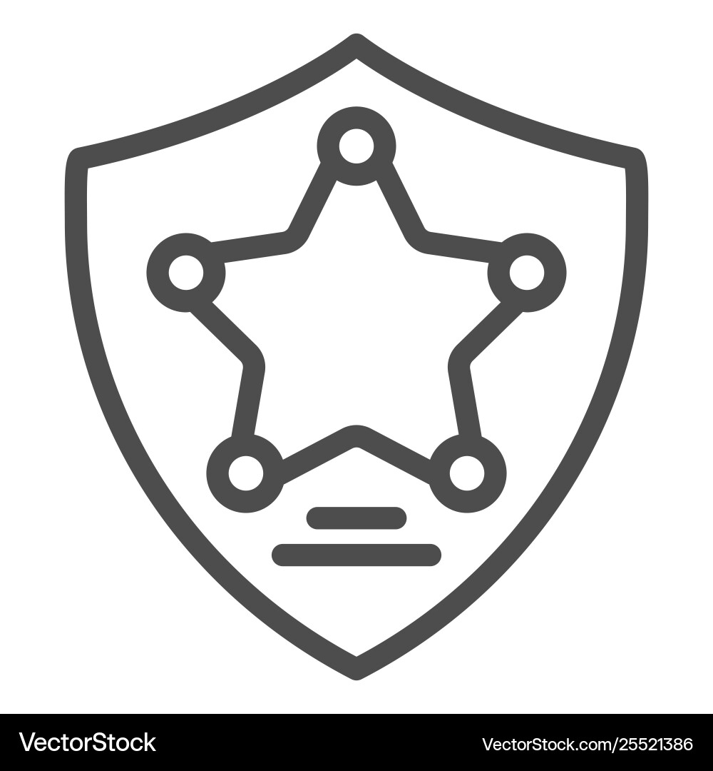 Police badge line icon officer Royalty Free Vector Image