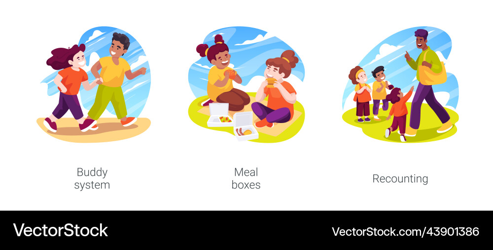 Preschool field trip security isolated cartoon Vector Image