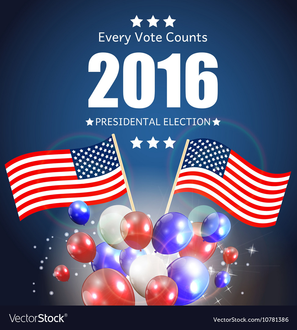 Presidential election 2016 in usa background can Vector Image