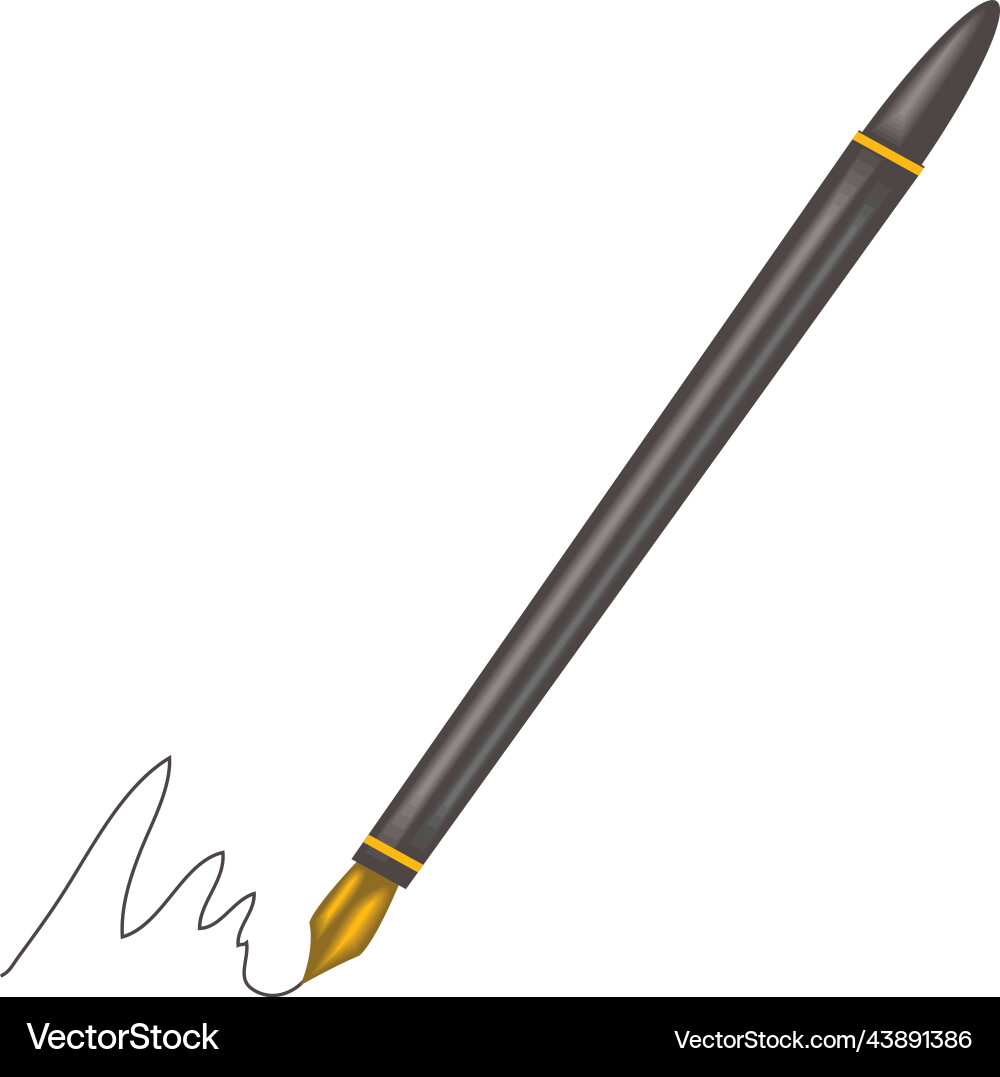 Signature fountain pen Royalty Free Vector Image