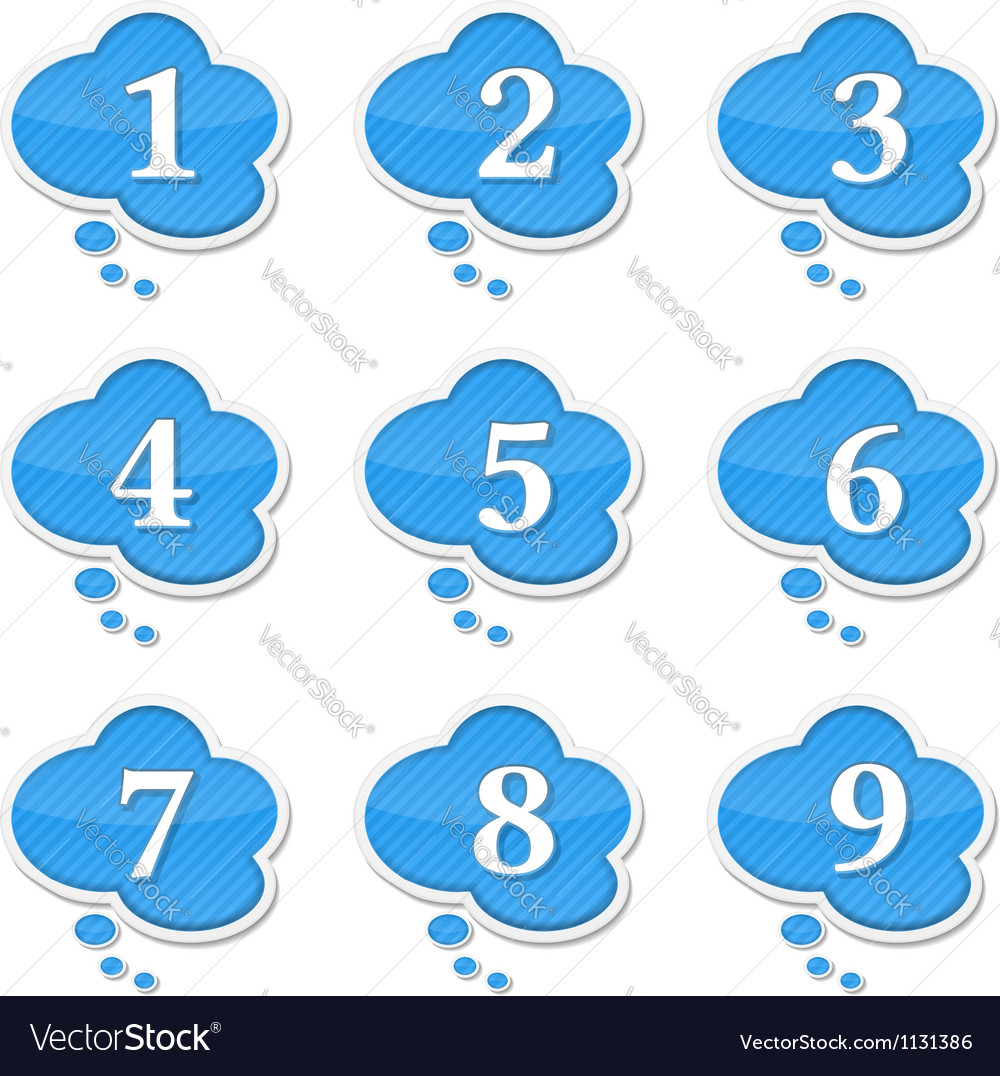 Speech bubbles with numbers Royalty Free Vector Image