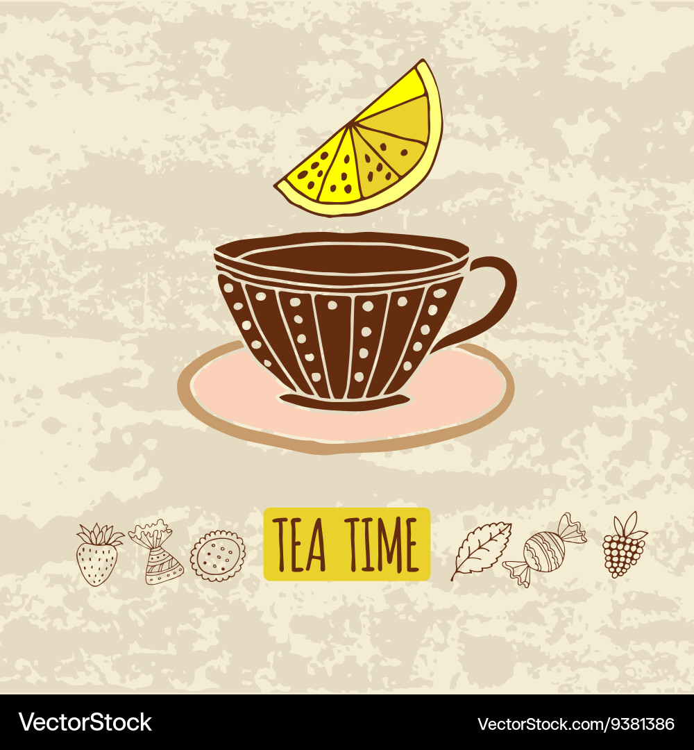 Tea time Royalty Free Vector Image - VectorStock