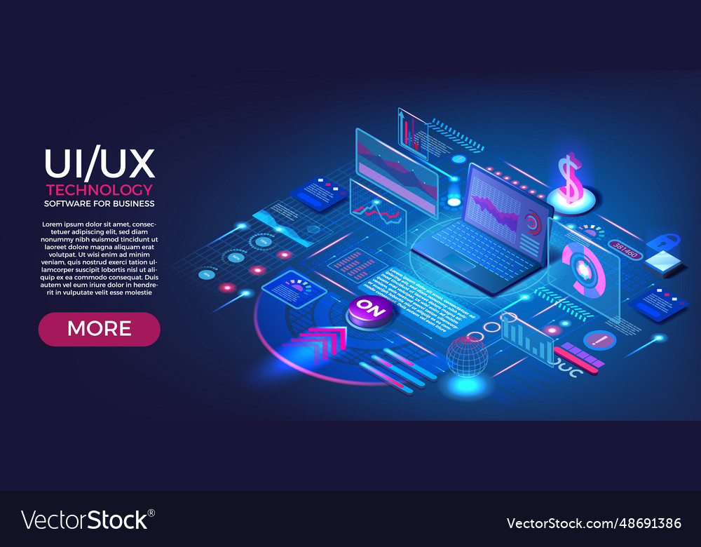 Ui technology internet website ux interface Vector Image