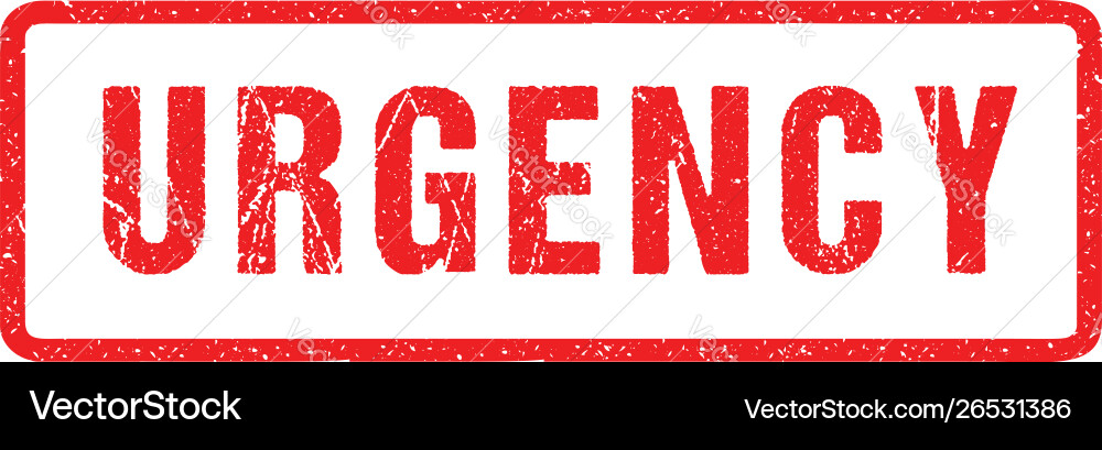 Urgency red seal seal rough letters isolated Vector Image