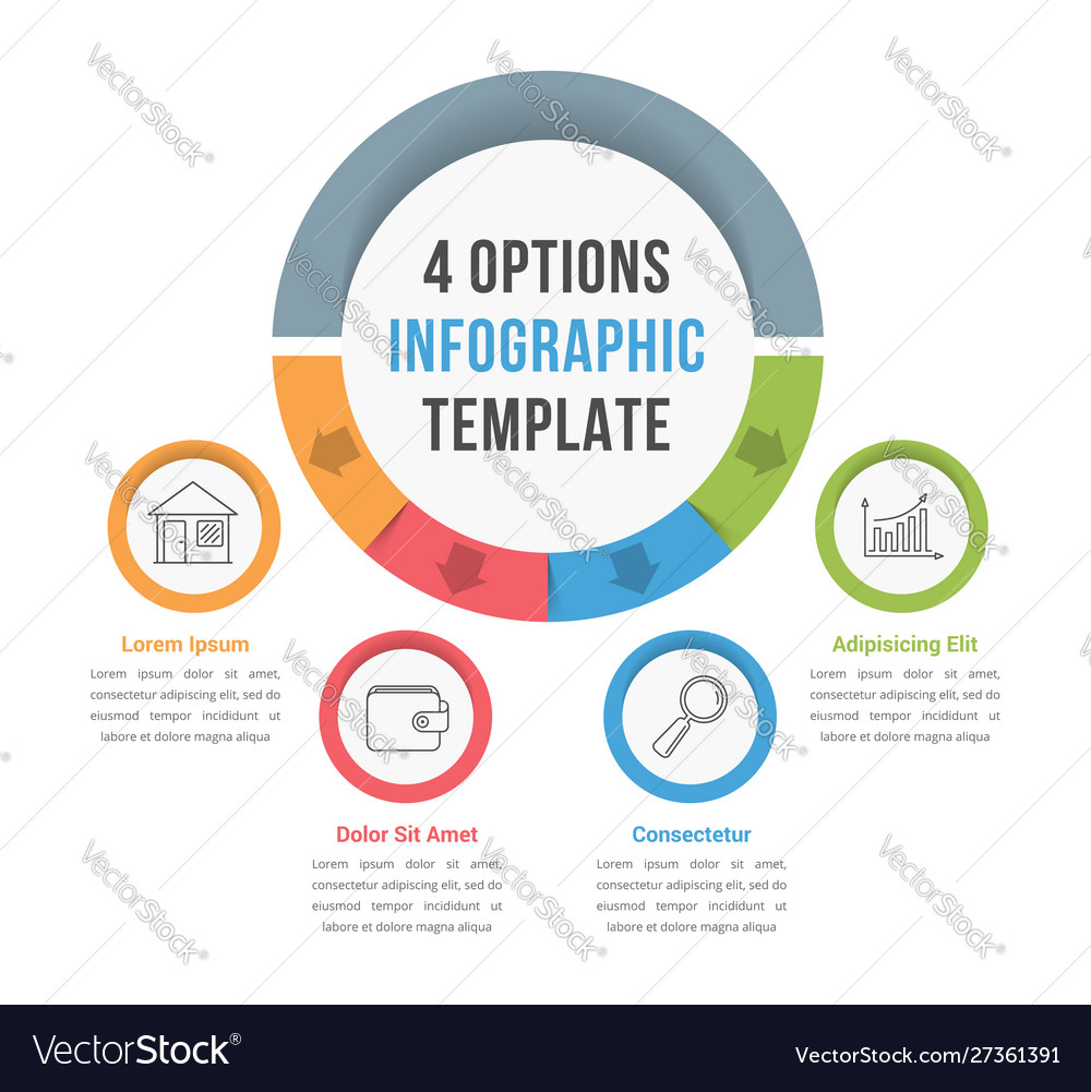 4 options infographic template Royalty Free Vector Image