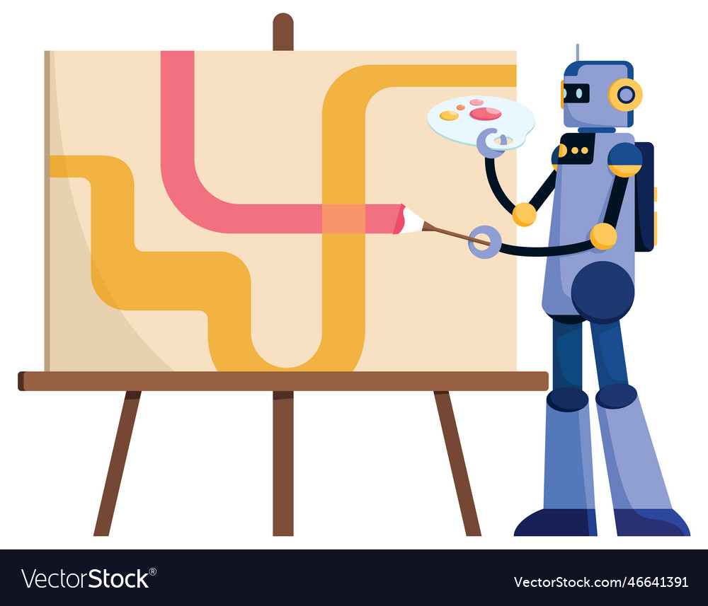 Artificial intelligence drawing on white Vector Image