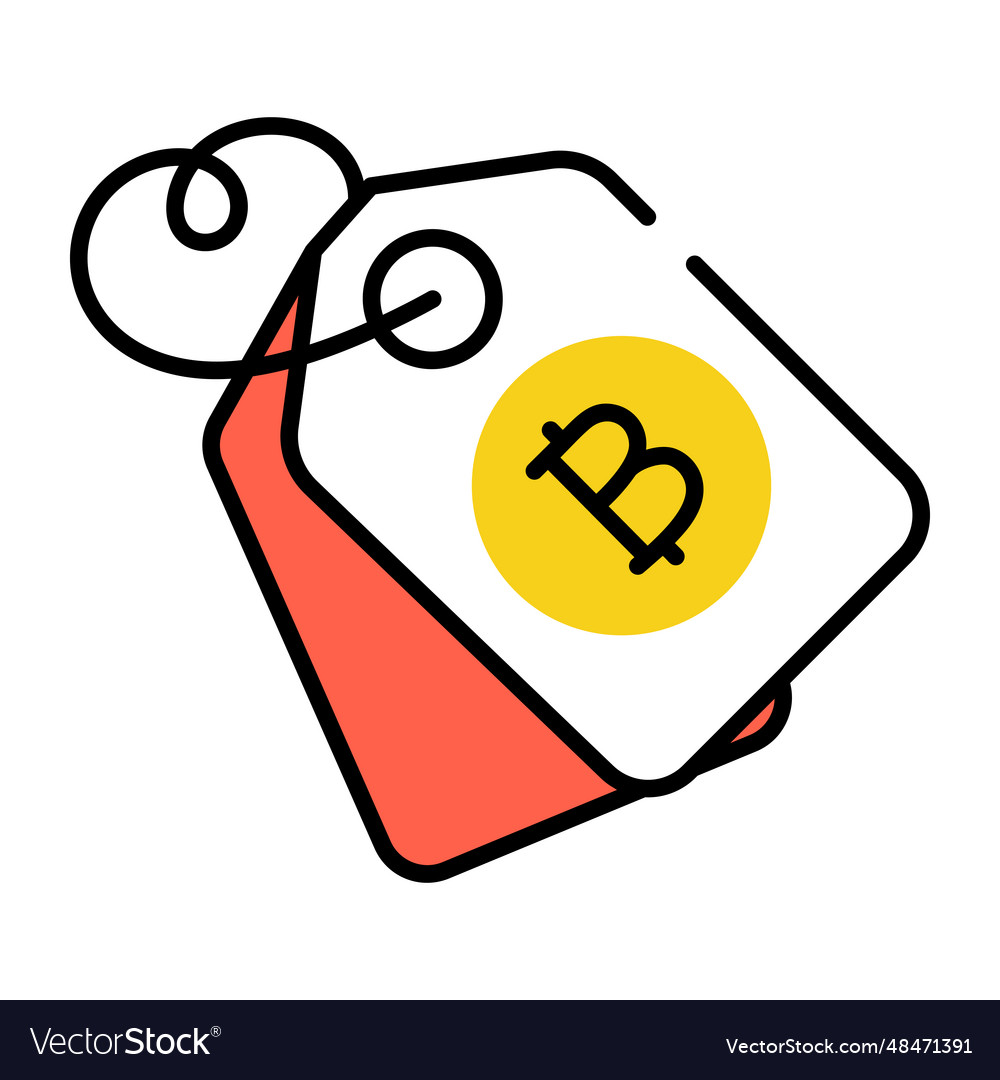 Bitcoin tags Royalty Free Vector Image - VectorStock