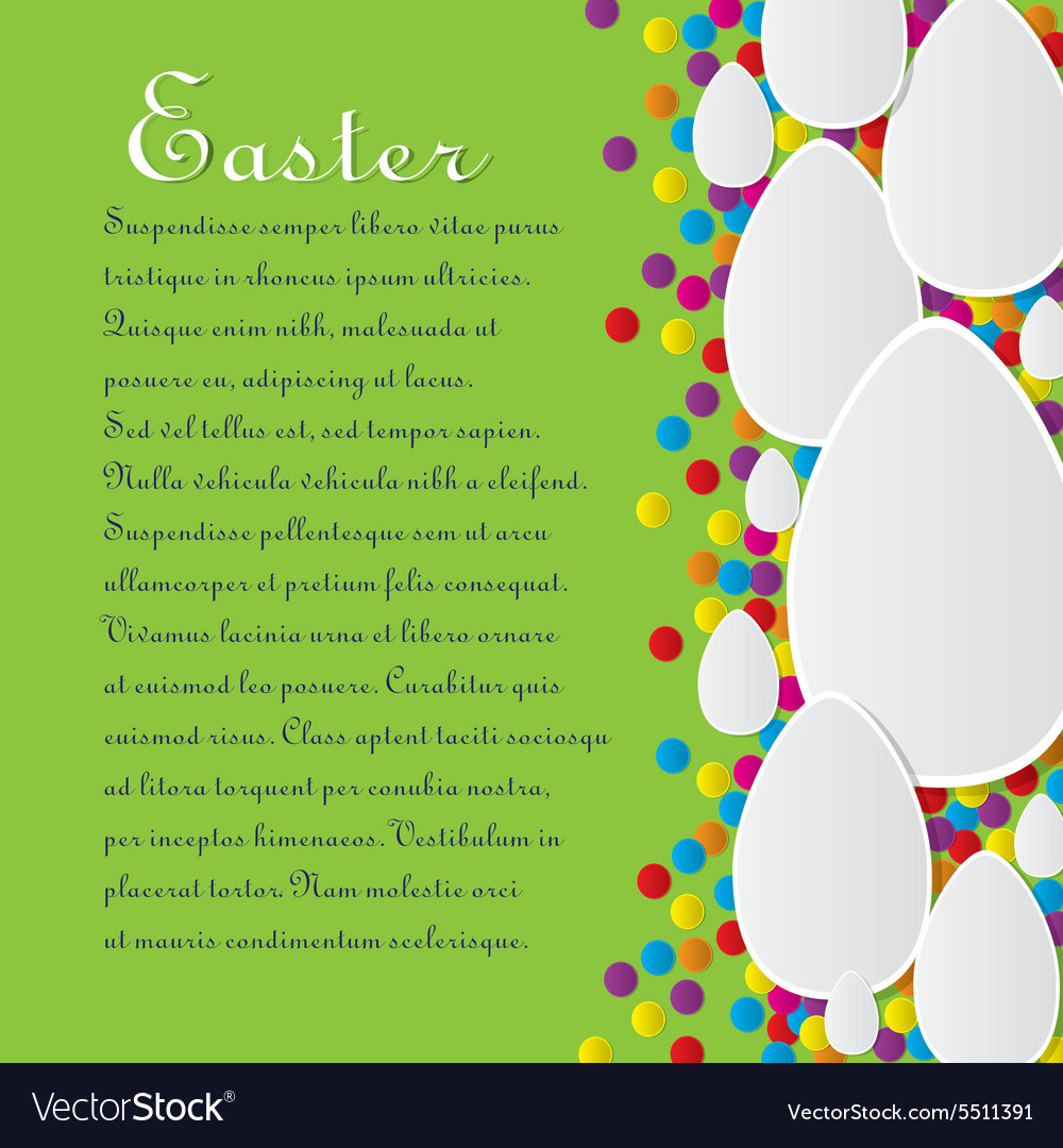 Card with the text for easter Royalty Free Vector Image