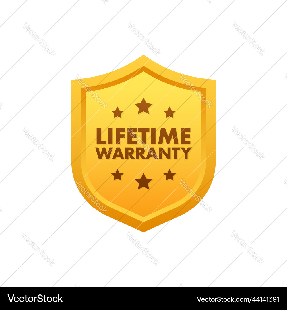 Flat banner with red lifetime warranty Royalty Free Vector