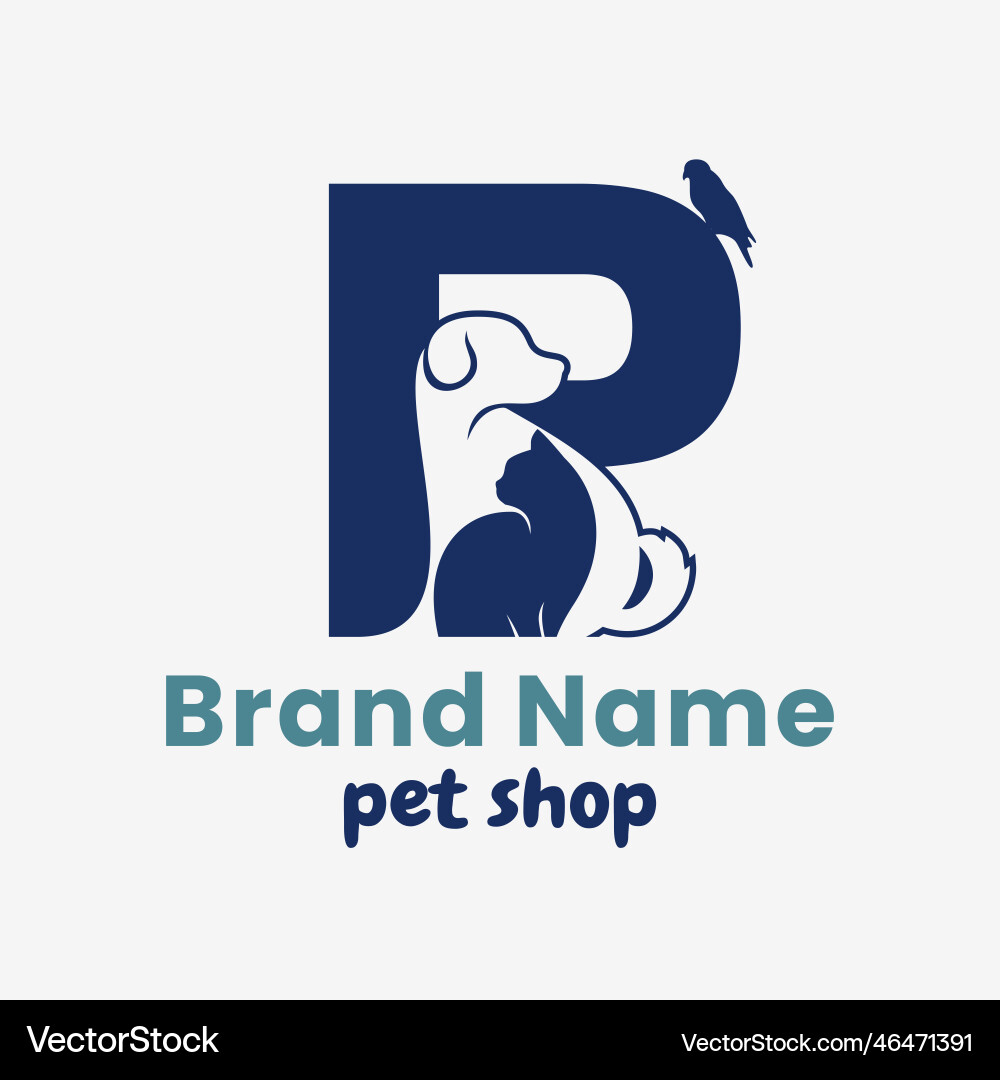 Initial letter p pets logo design Royalty Free Vector Image