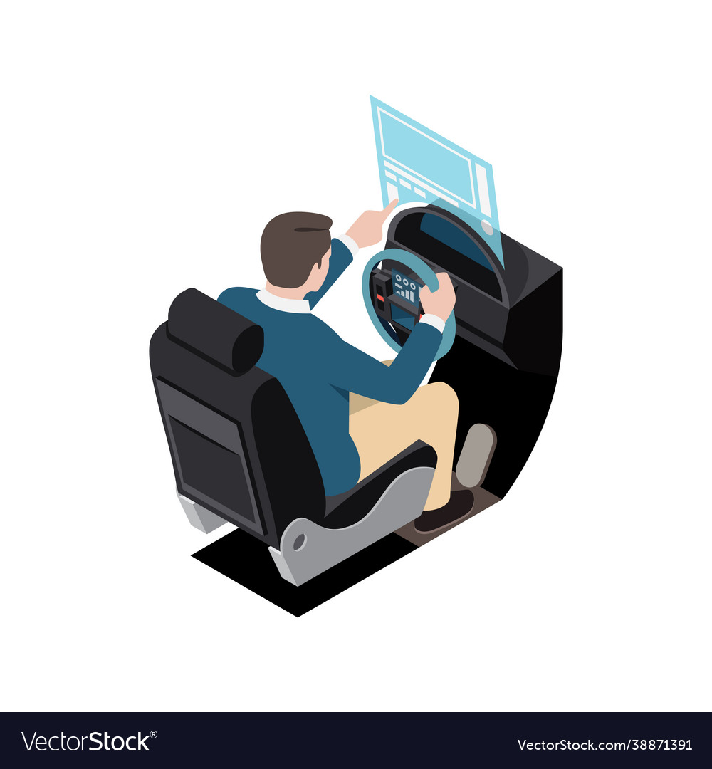Isometric car simulator Royalty Free Vector Image
