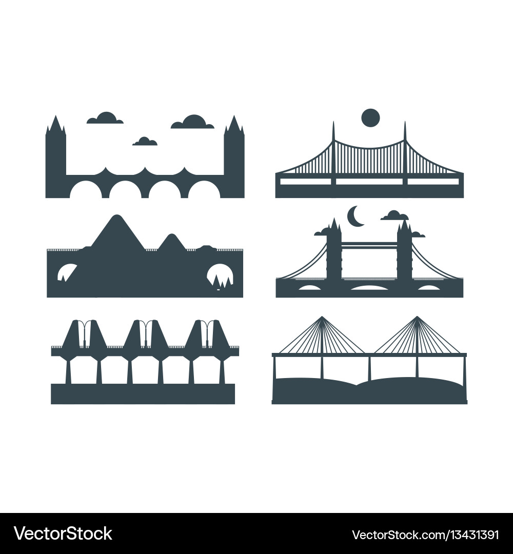Modern bridge flat pictograph business Royalty Free Vector