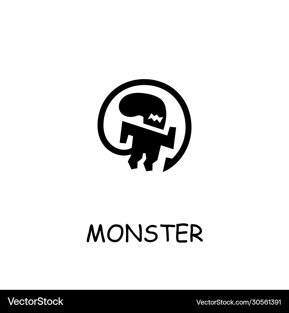 Monster flat icon Royalty Free Vector Image - VectorStock