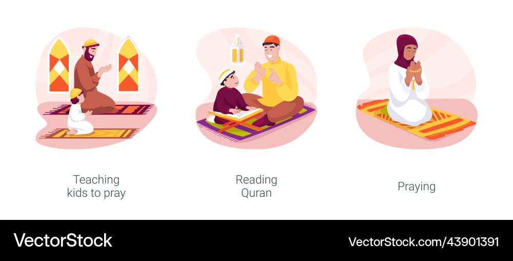 Muslim traditions isolated cartoon Royalty Free Vector Image