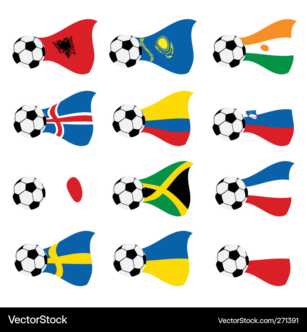 National soccer flags Royalty Free Vector Image