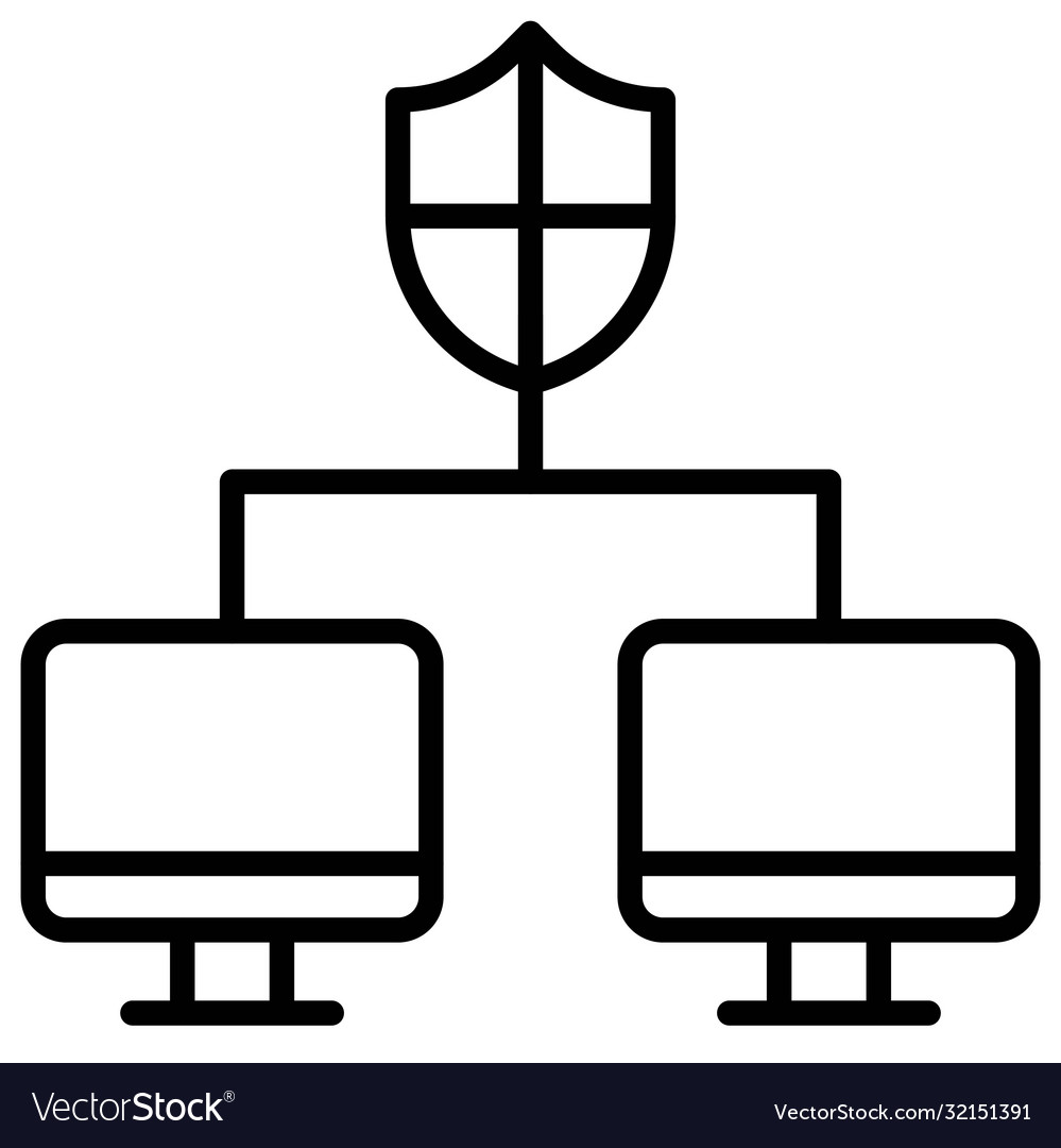 Network security telecommuting or remote work icon