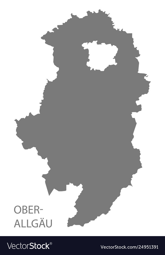 Oberallgaeu grey county map bavaria germany Vector Image