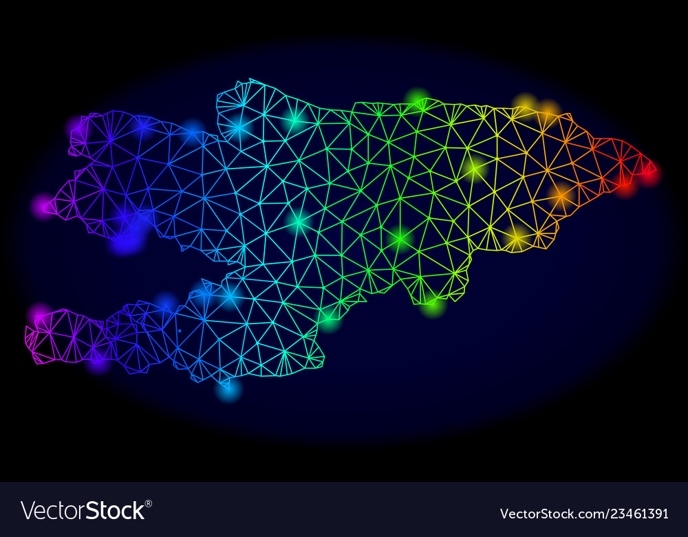 Polygonal network spectrum mesh map Royalty Free Vector