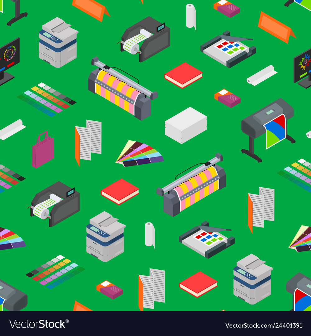 Printing signs 3d seamless pattern background Vector Image