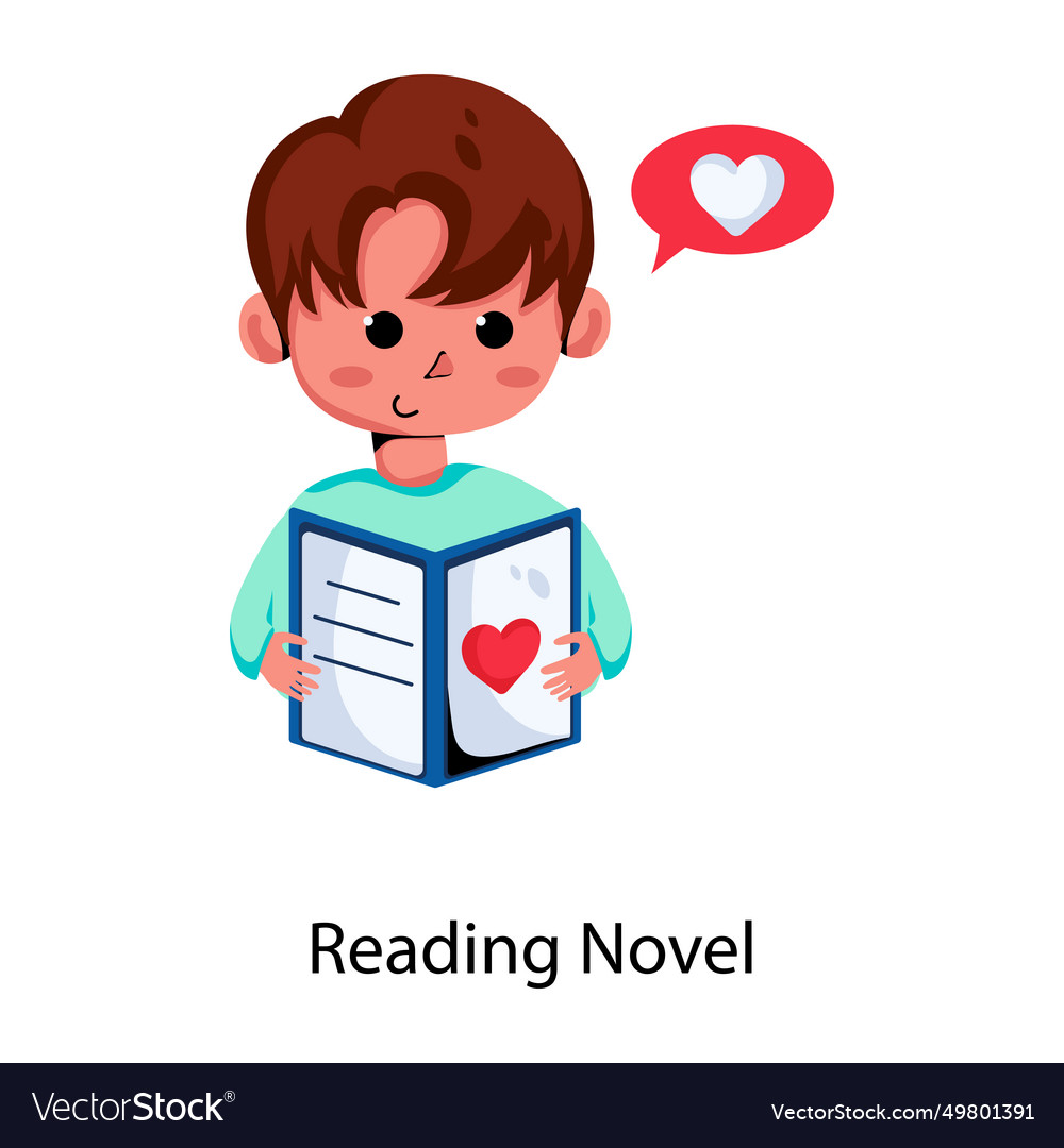 Reading novel Royalty Free Vector Image - VectorStock