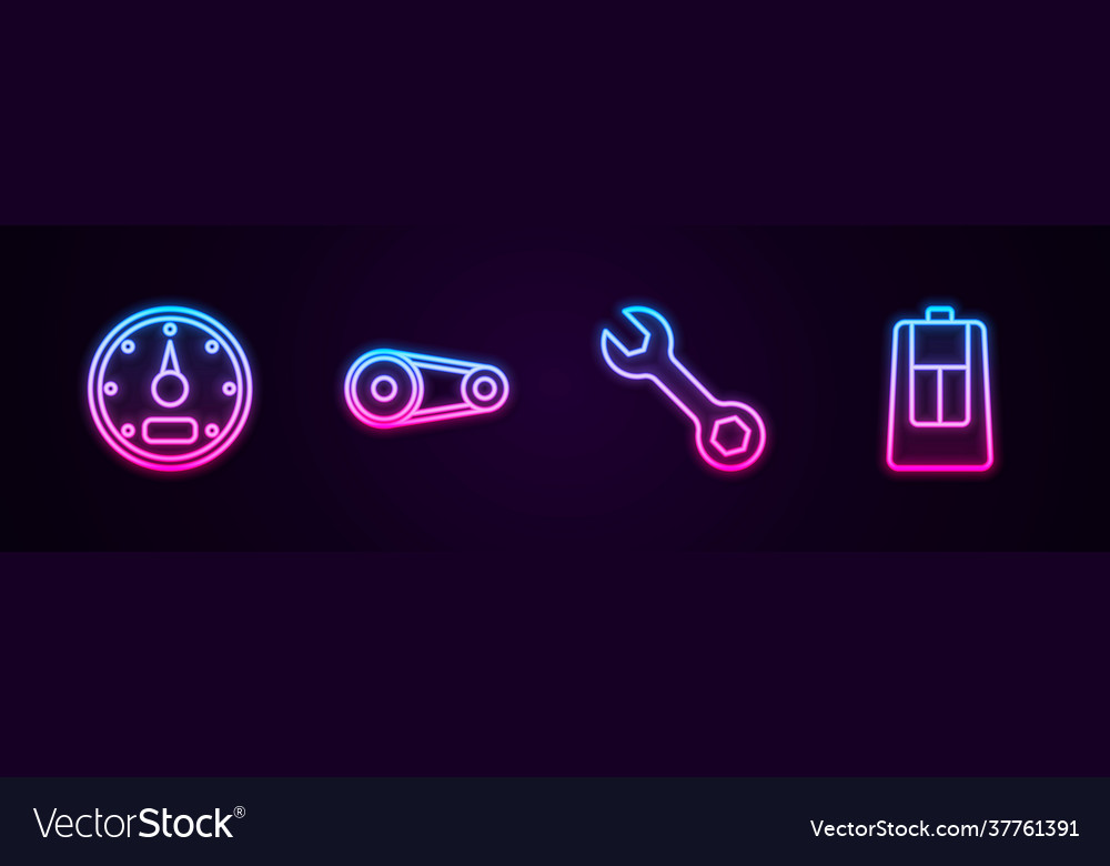 Set line speedometer timing belt kit wrench Vector Image Set line speedometer timing belt kit wrench Vector Image