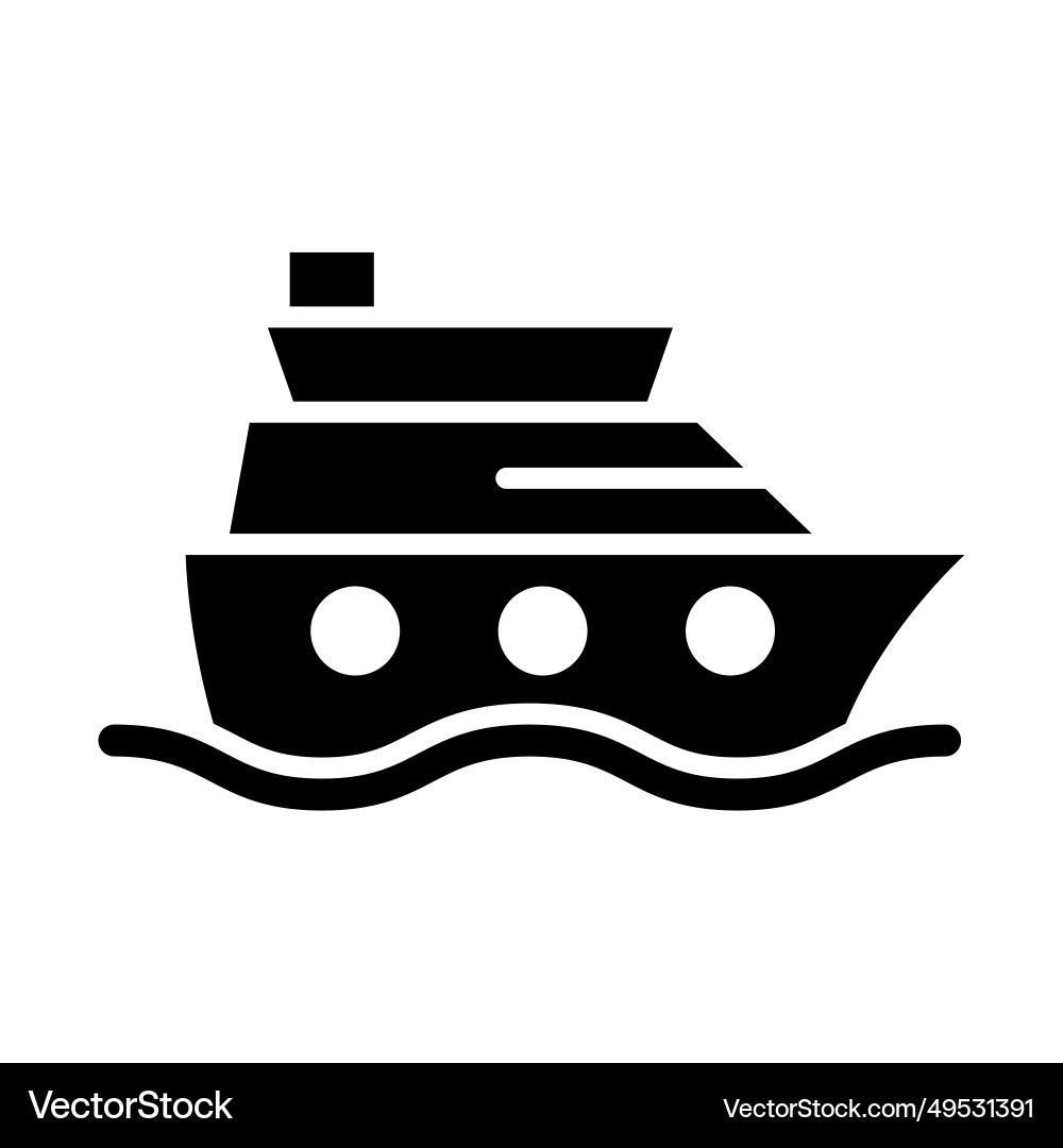 Ship glyph icon for personal and commercial use Vector Image
