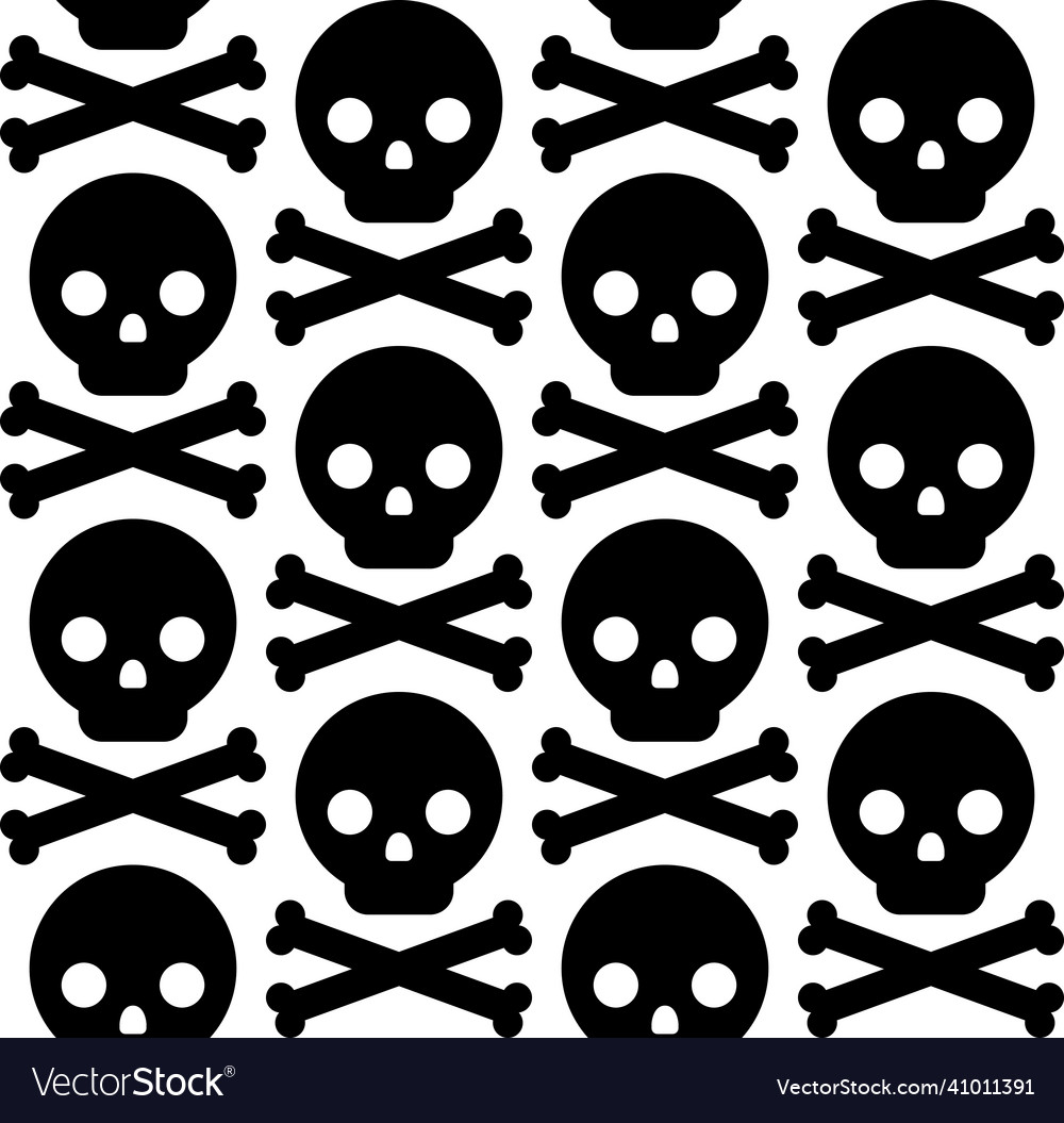 Skull and bones pattern Royalty Free Vector Image