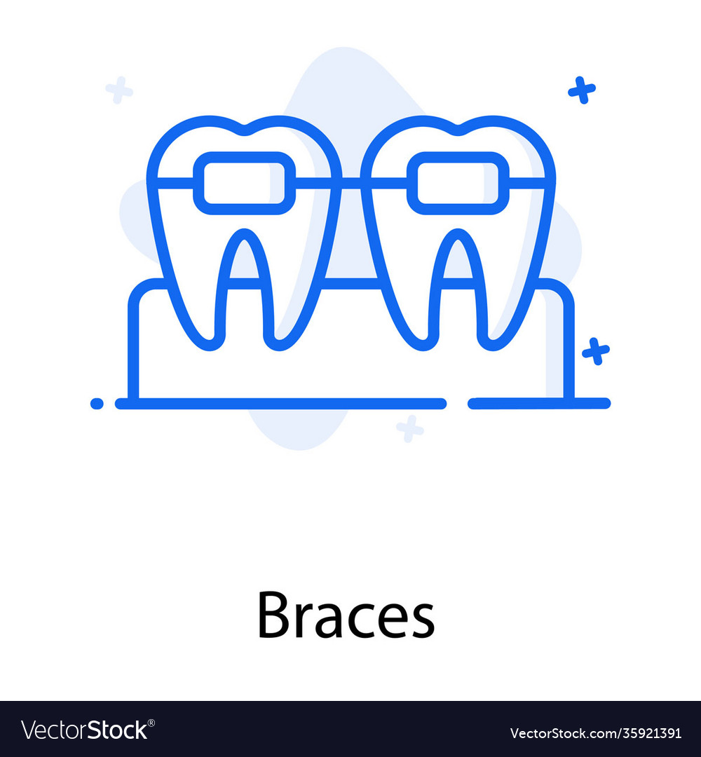 Teeth braces Royalty Free Vector Image - VectorStock