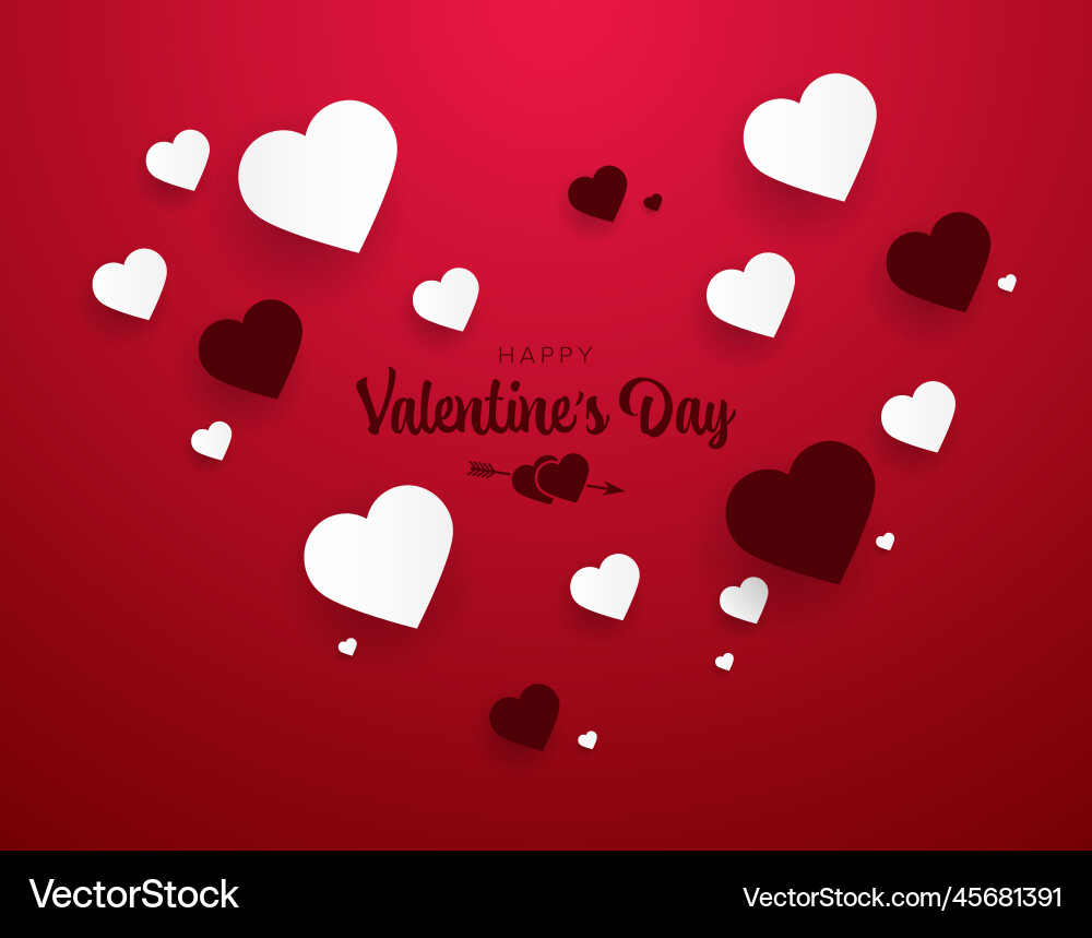 Valentines day background with hearts Royalty Free Vector
