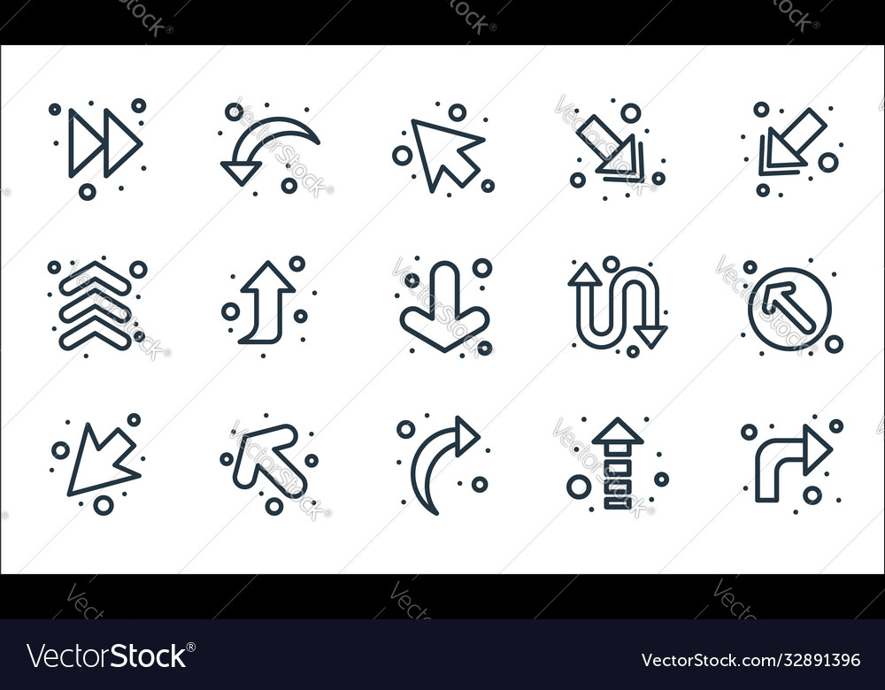 Arrows Line Icons Linear Set Quality Line Set Vector Image