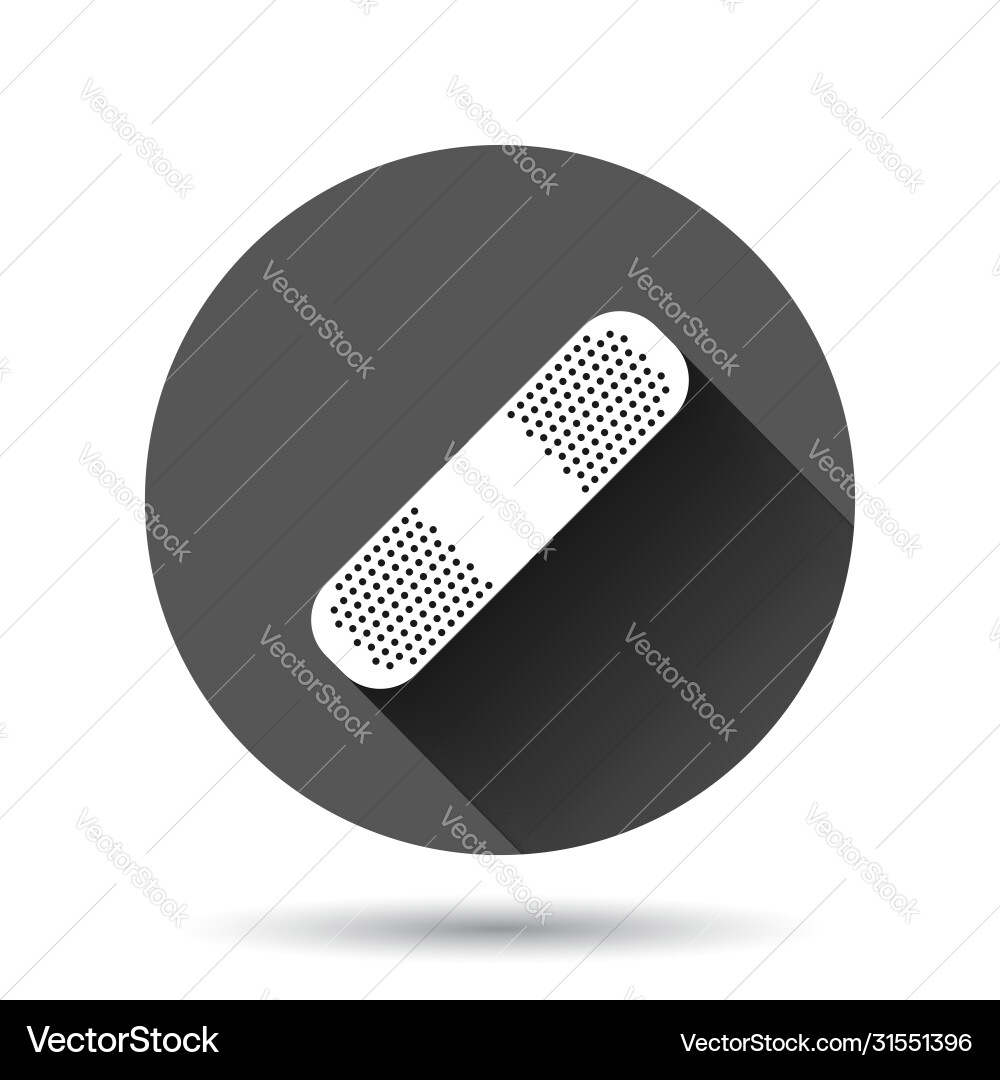 Bandage icon in flat style plaster on black round Vector Image