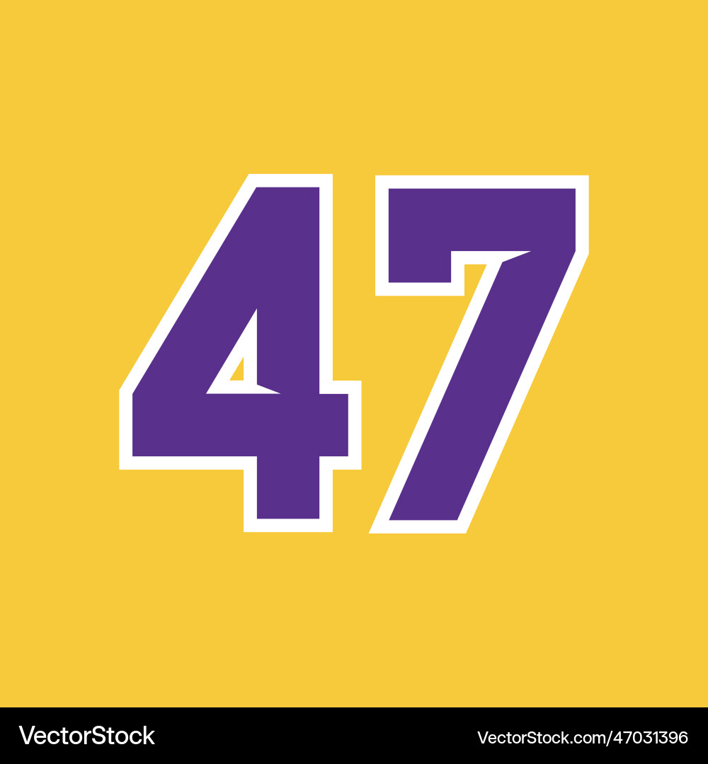 Basketball sport number template 47 Royalty Free Vector