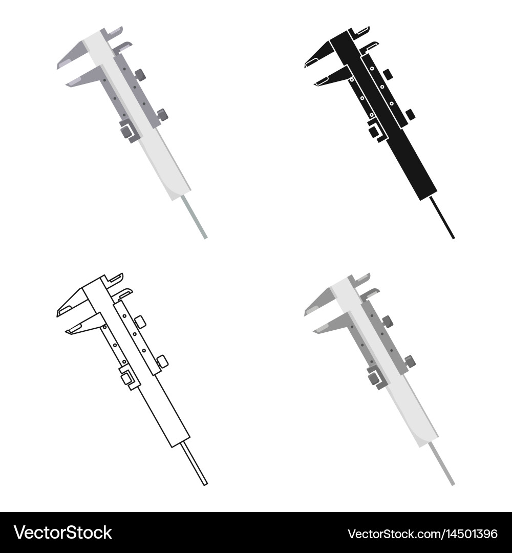 Caliper icon in cartoon style isolated on white Vector Image