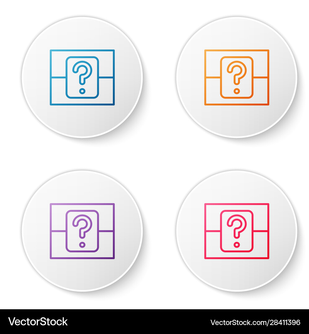 Color line mystery box or random loot box Vector Image