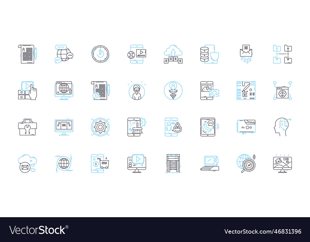 Communication tools linear icons set chat email Vector Image Communication tools linear icons set chat email Vector Image