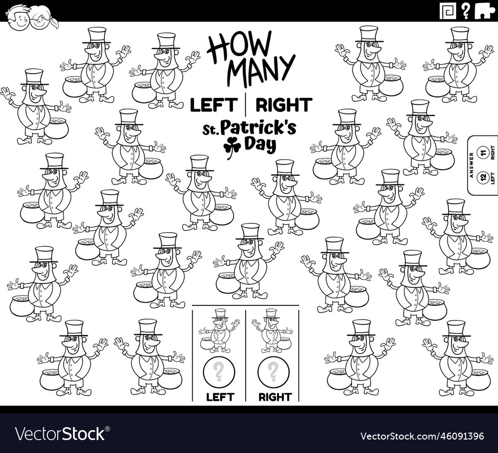 Counting pictures of leprechaun character Vector Image