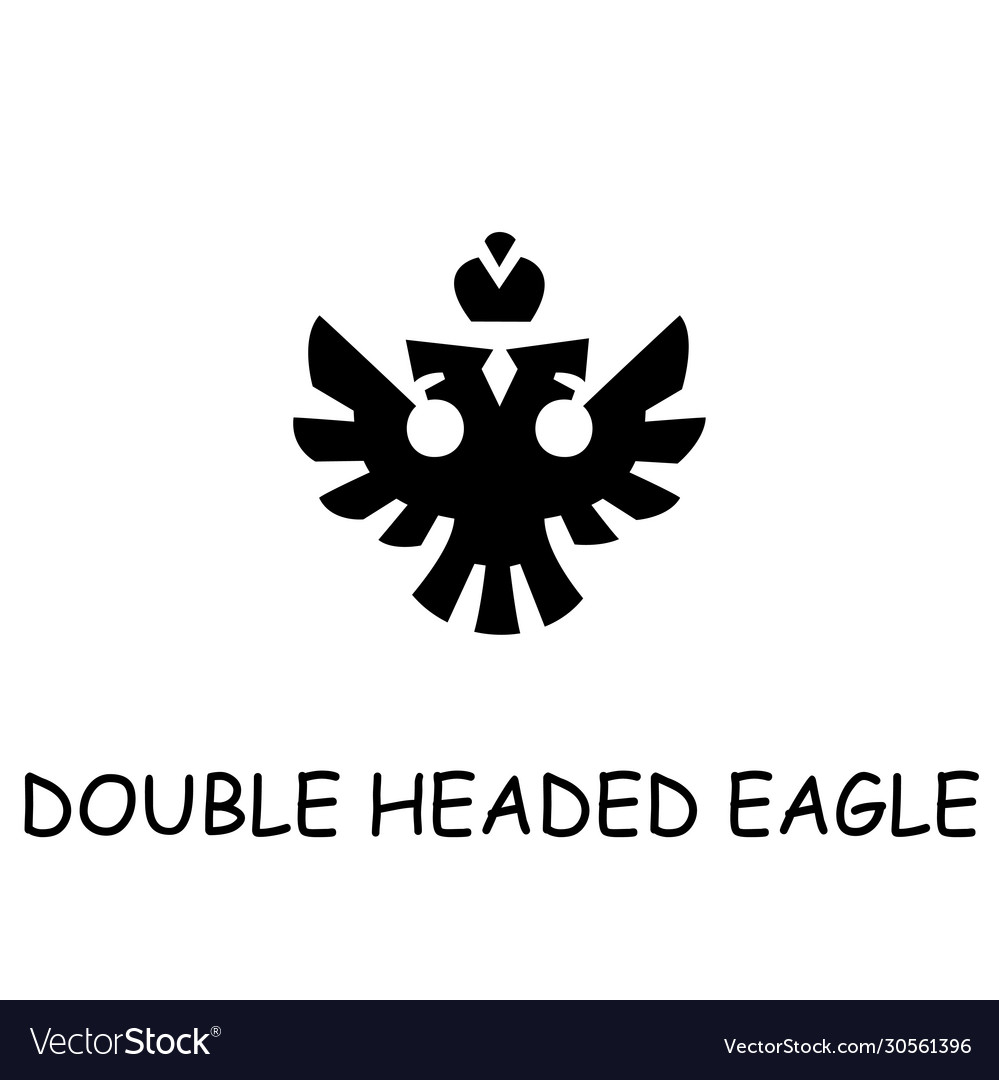 Double headed eagle flat icon Royalty Free Vector Image