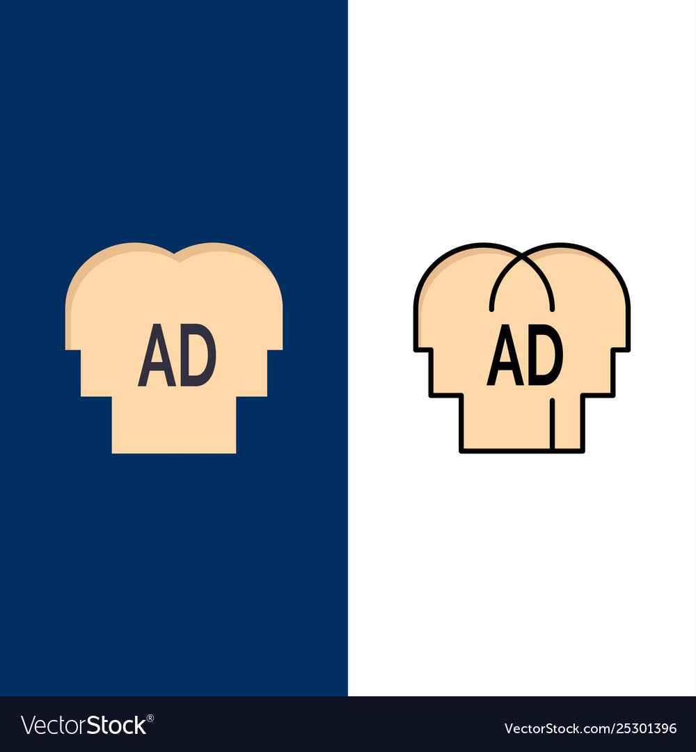 Elementary knowledge abc brian icons flat Vector Image