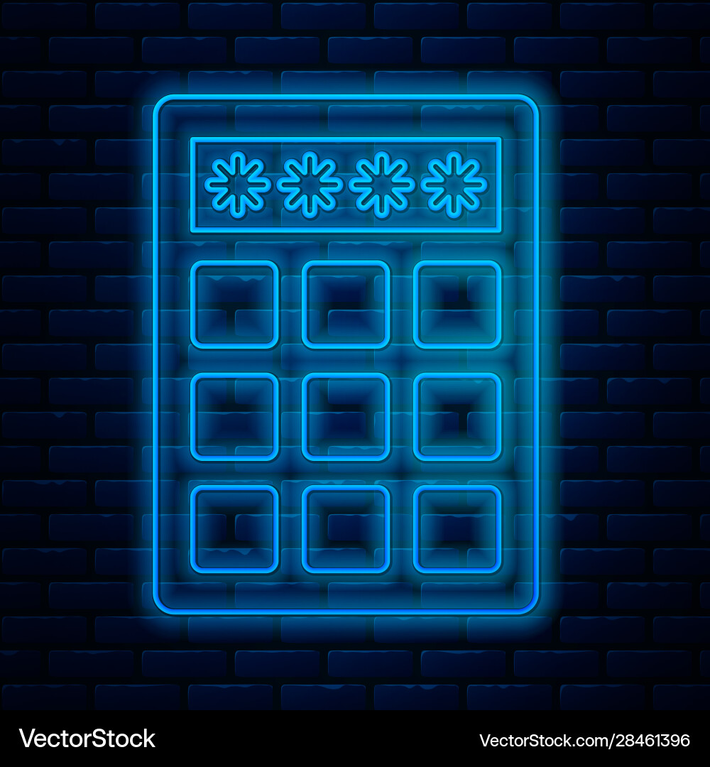 Glowing neon line password protection and safety Vector Image