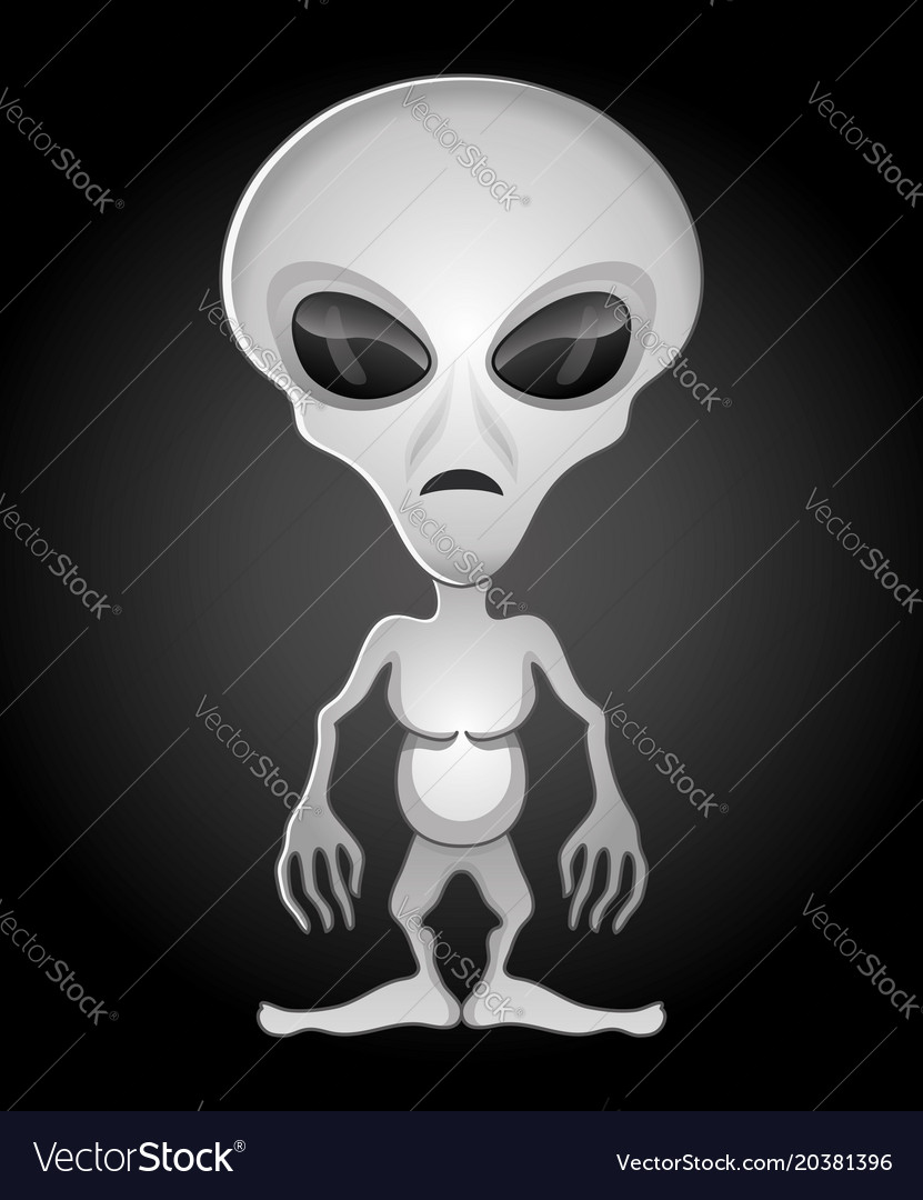 Gray space alien Royalty Free Vector Image - VectorStock