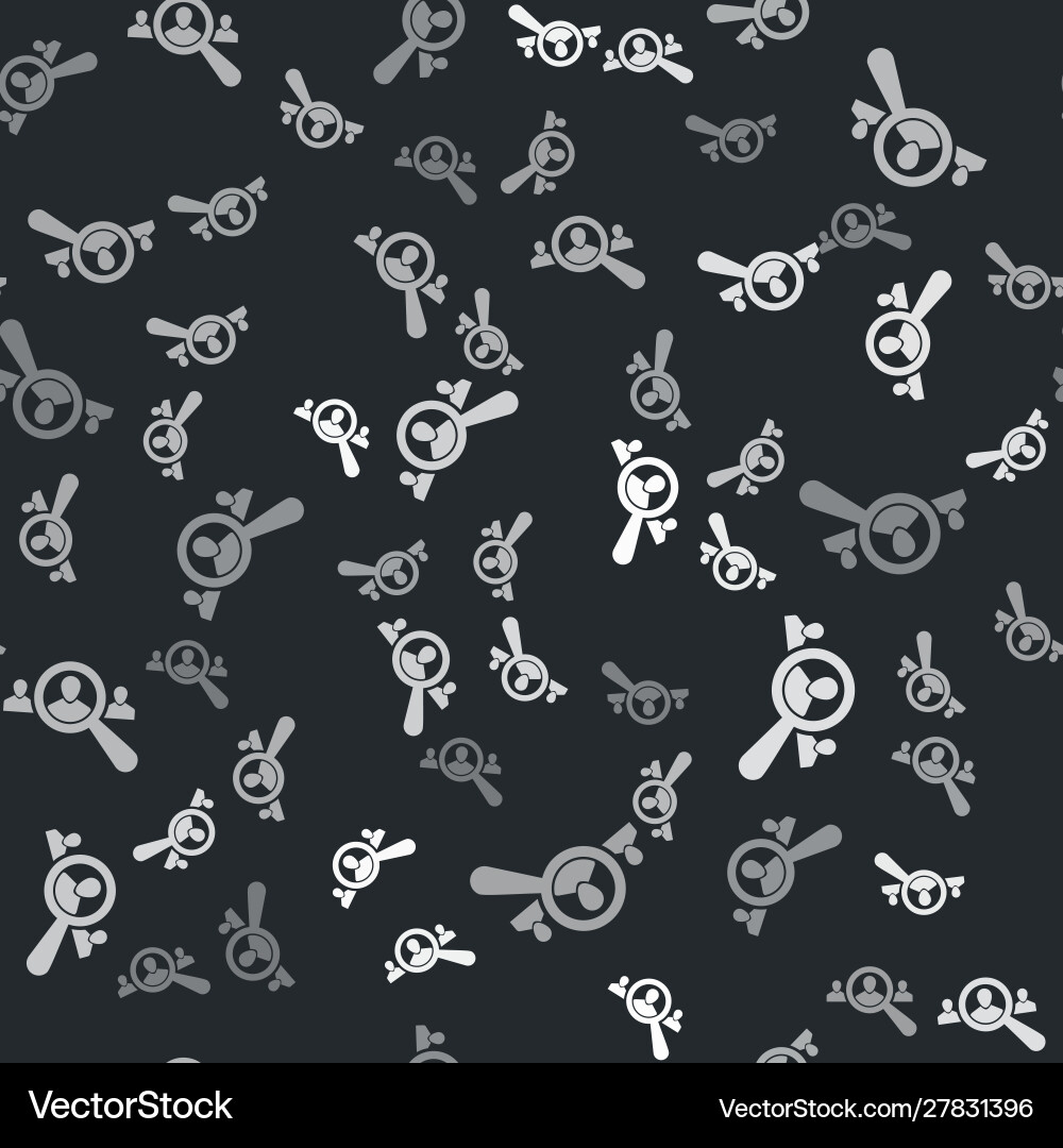 Grey magnifying glass for search a people icon Vector Image