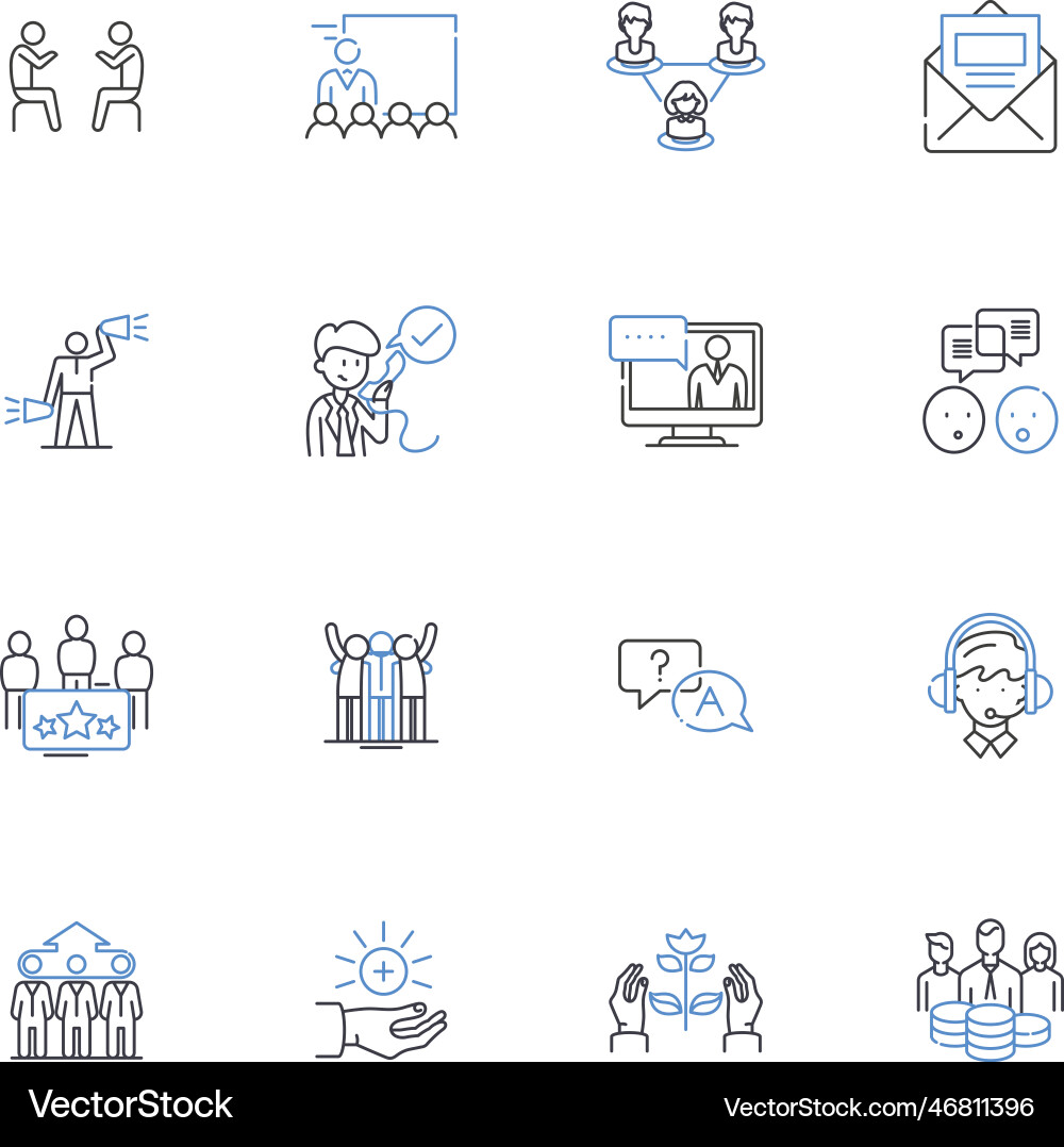 Hi-tech assistance line icons collection Vector Image