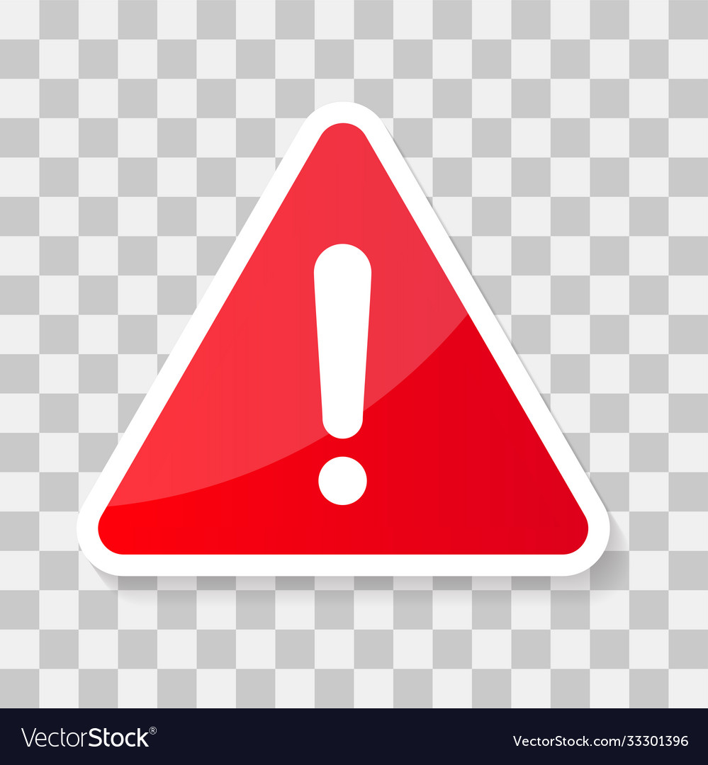 Icon flat sign symbol with exclamation mark Vector Image